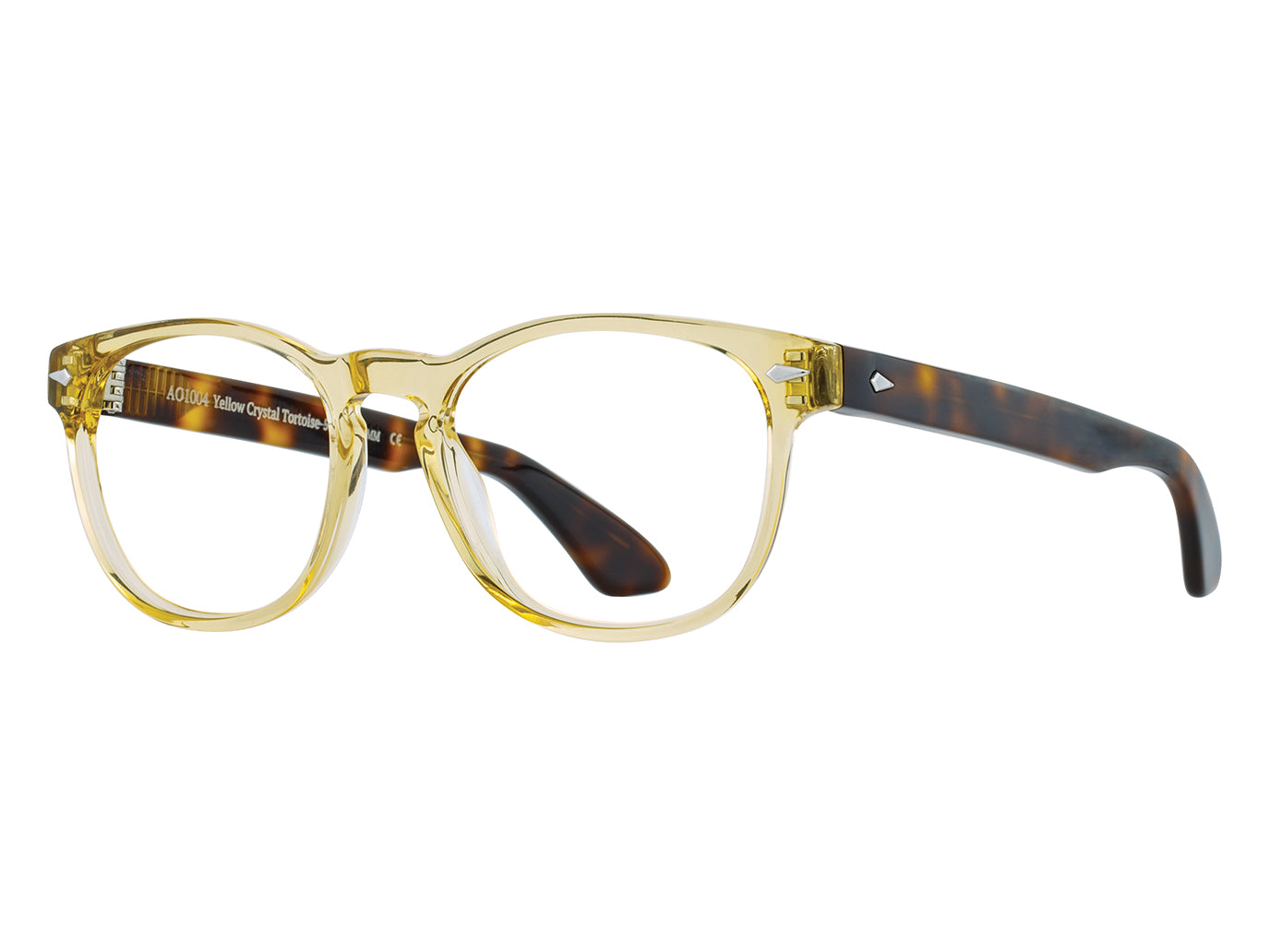 AO-1004 Yellow Crystal Tortoise Frame Only – Double Monk