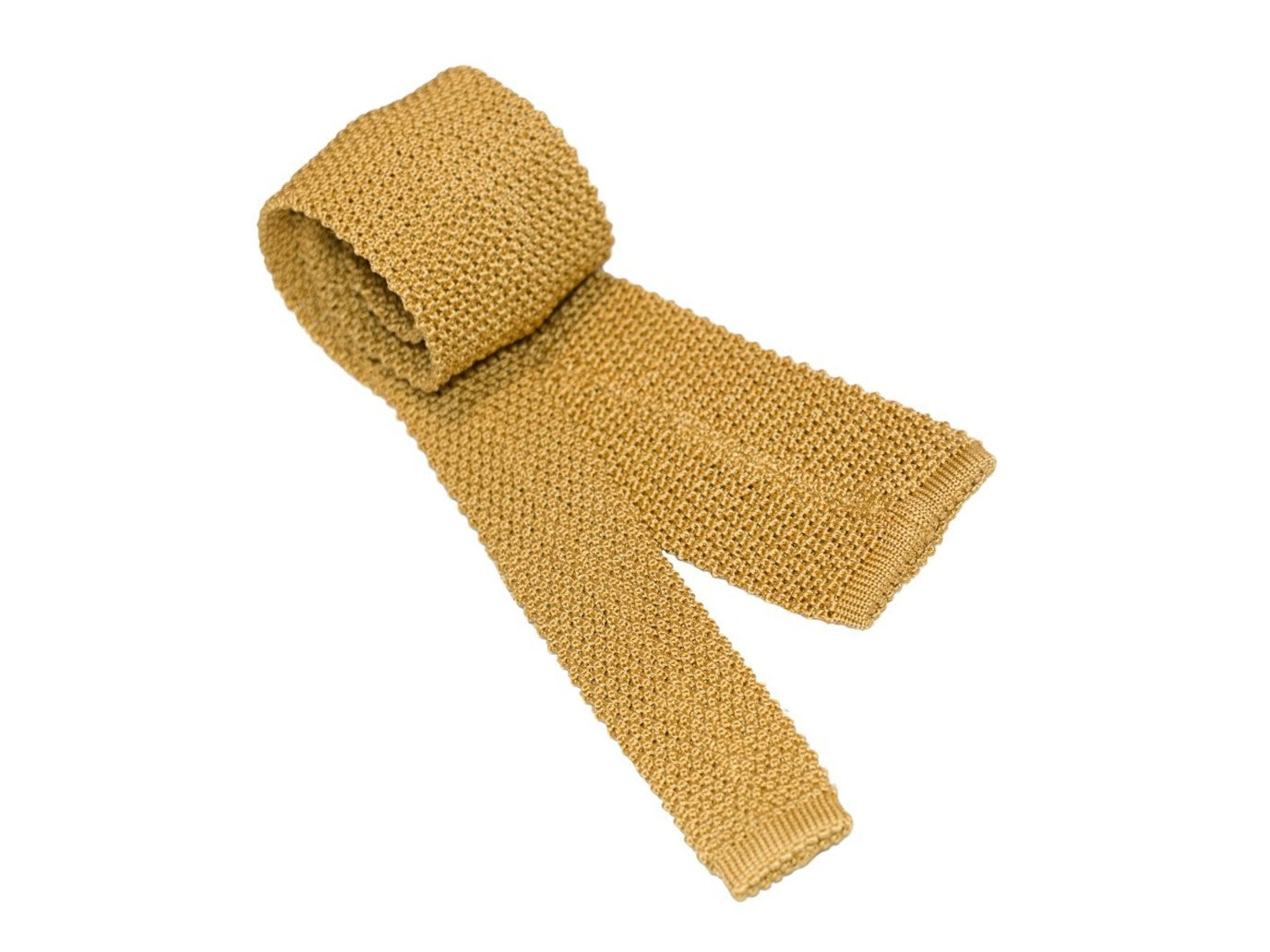 Silk Knit Tie Mustard Yellow – Double Monk