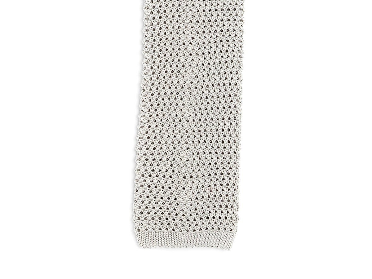 Silk Knit Tie Grey – Double Monk